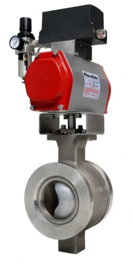V Shape Notch Industrial Control Valves , Flanged Segmented Ball Valve