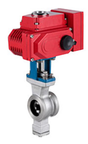 Solenoid Power V Port Segment Valve / V Port Control Valve Ball Structure